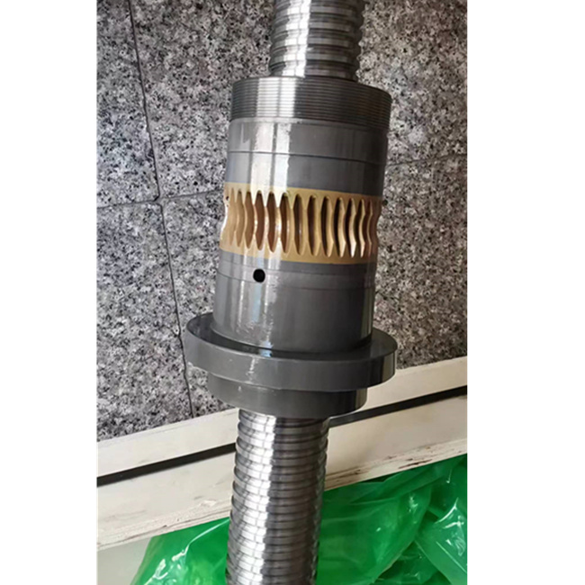 large ball screw, Custom large ball screw with brass worm gear, preload ...
